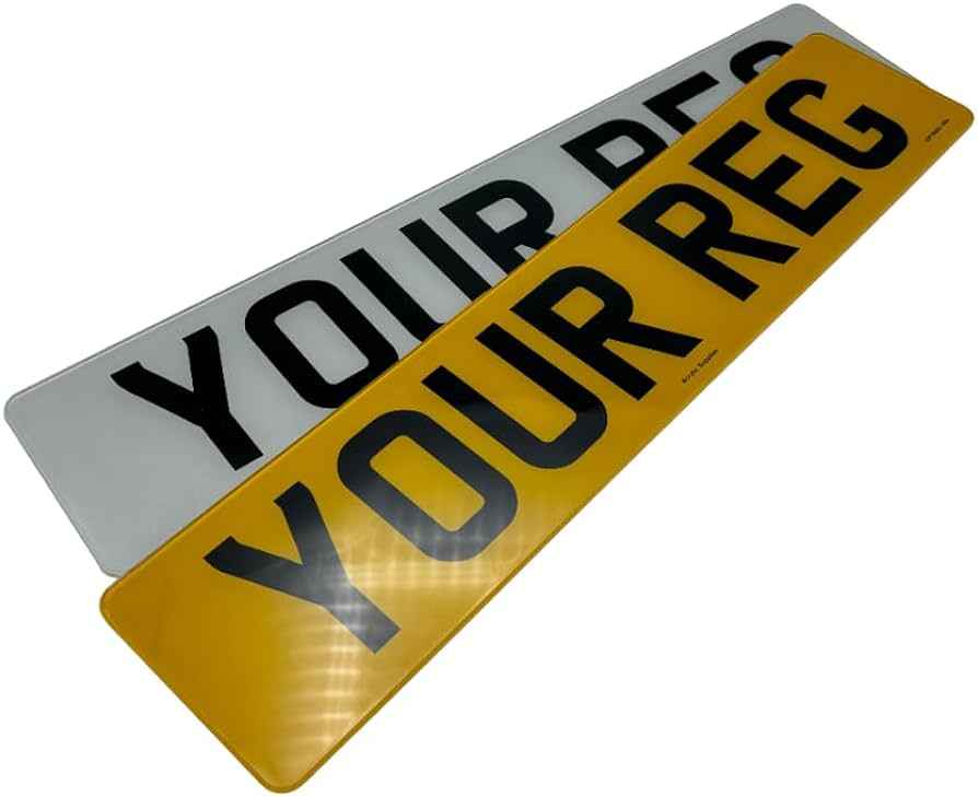 Number Plates 2D Standard Pair – Acrylic Reflective UK Plates for Cars ...